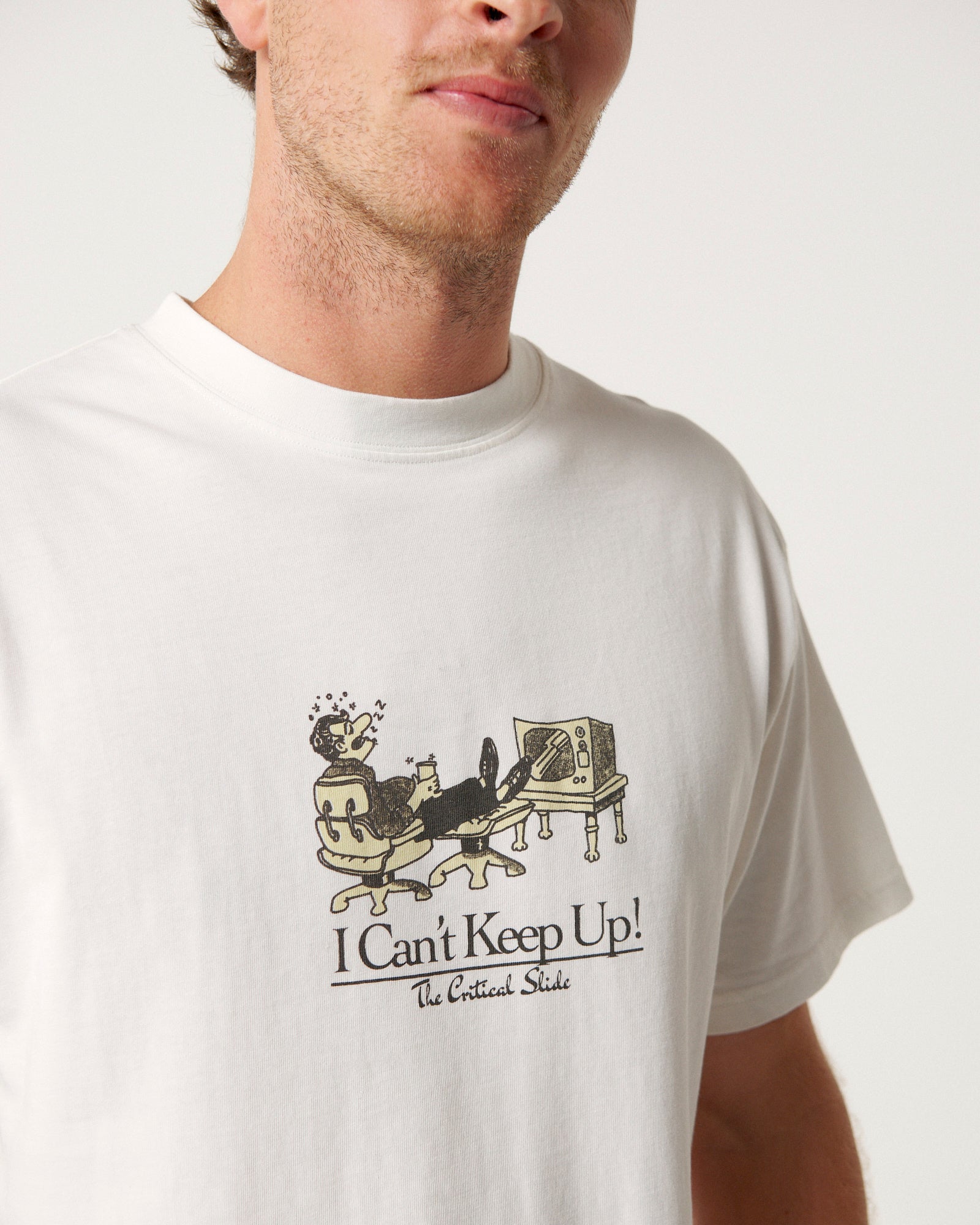 Keep Up Tee - Vintage White – The Critical Slide Society